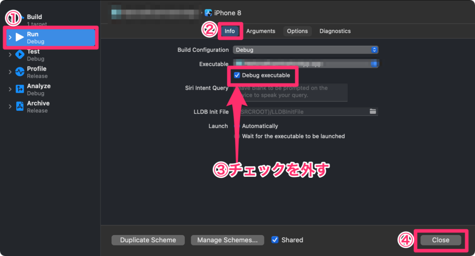 【Xcode/Swift】実機でビルドすると、Could not launch “アプリ名” process launch failed: failed to get the task for ...