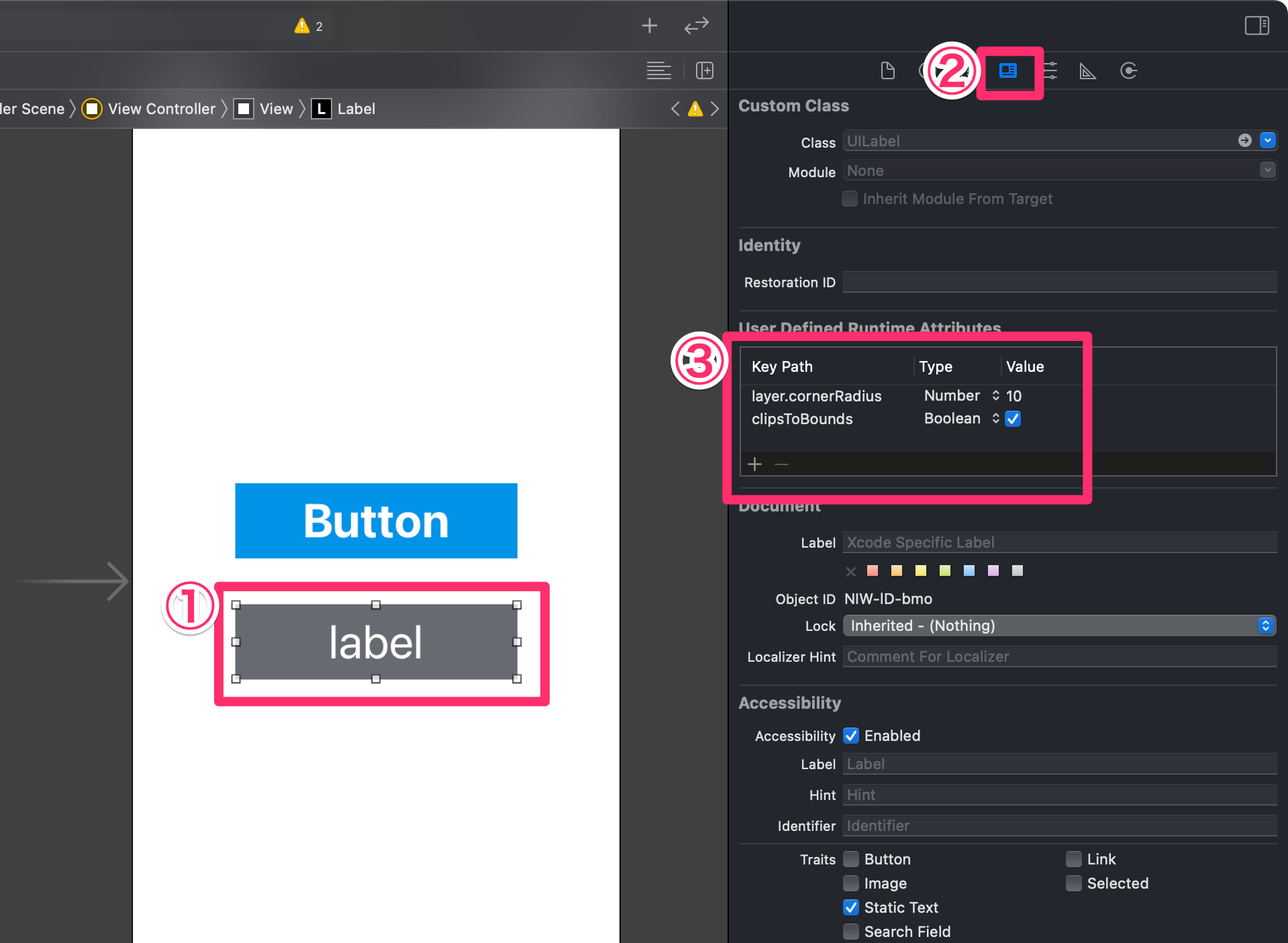 【Xcode/Swift】UIButton、UILabelの角を丸くする方法 - iOS-Docs 【Xcode/Swift】UIButton、UILabelの角を丸くする方法 - iOS-Docs