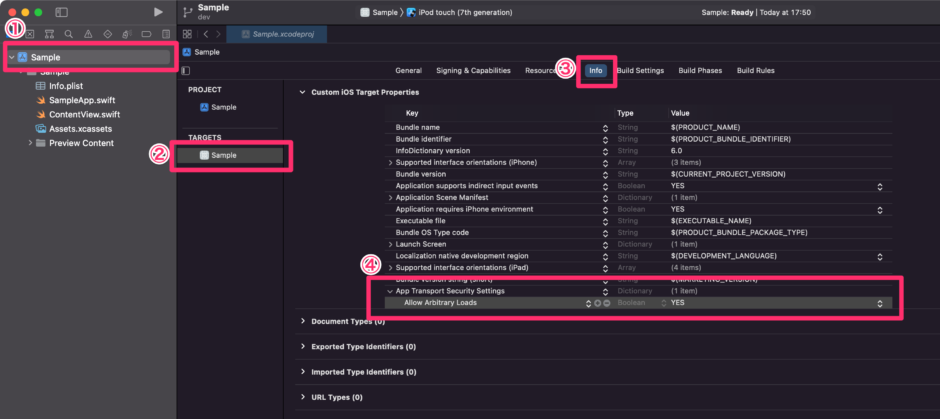 【Xcode/Swift】APIエラー：App Transport Securityの解決方法 - iOS-Docs