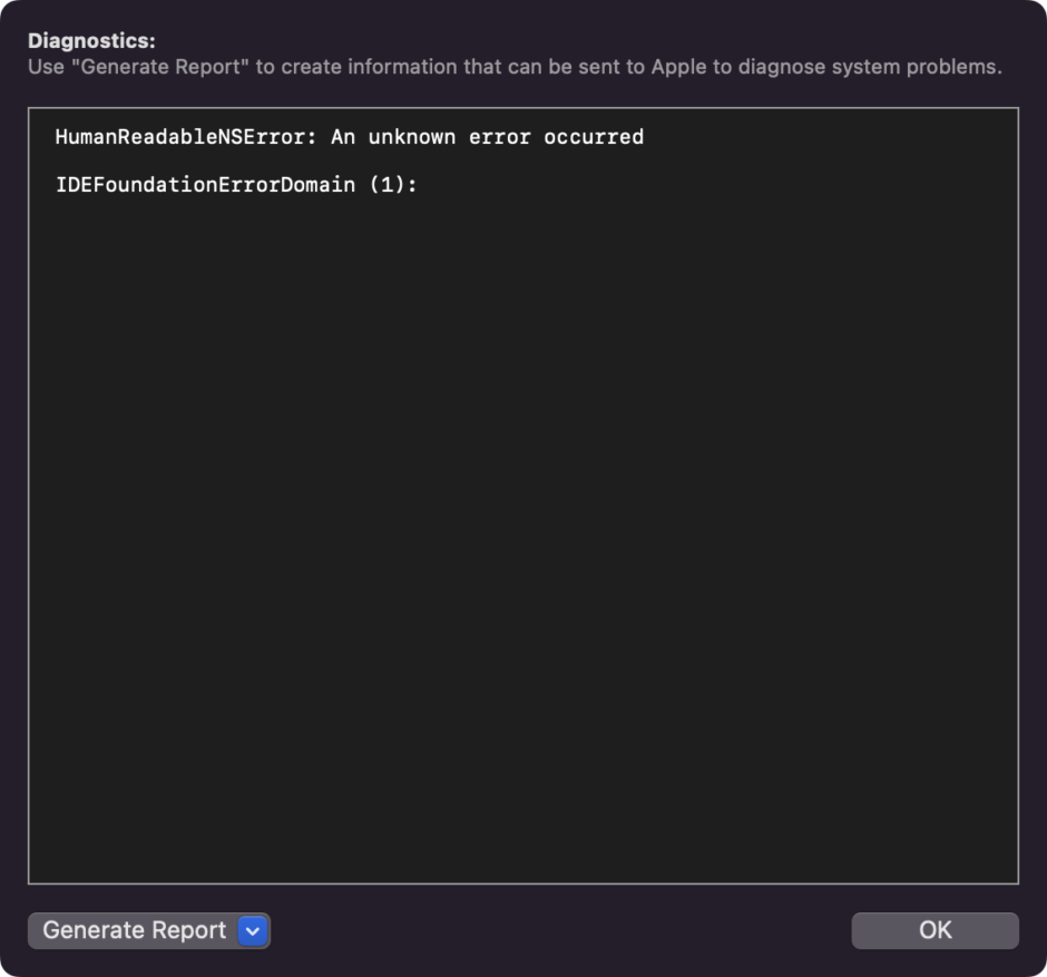 【xcodeswift】プレビューのエラー:humanreadablenserror An Unknown Error Occurredの